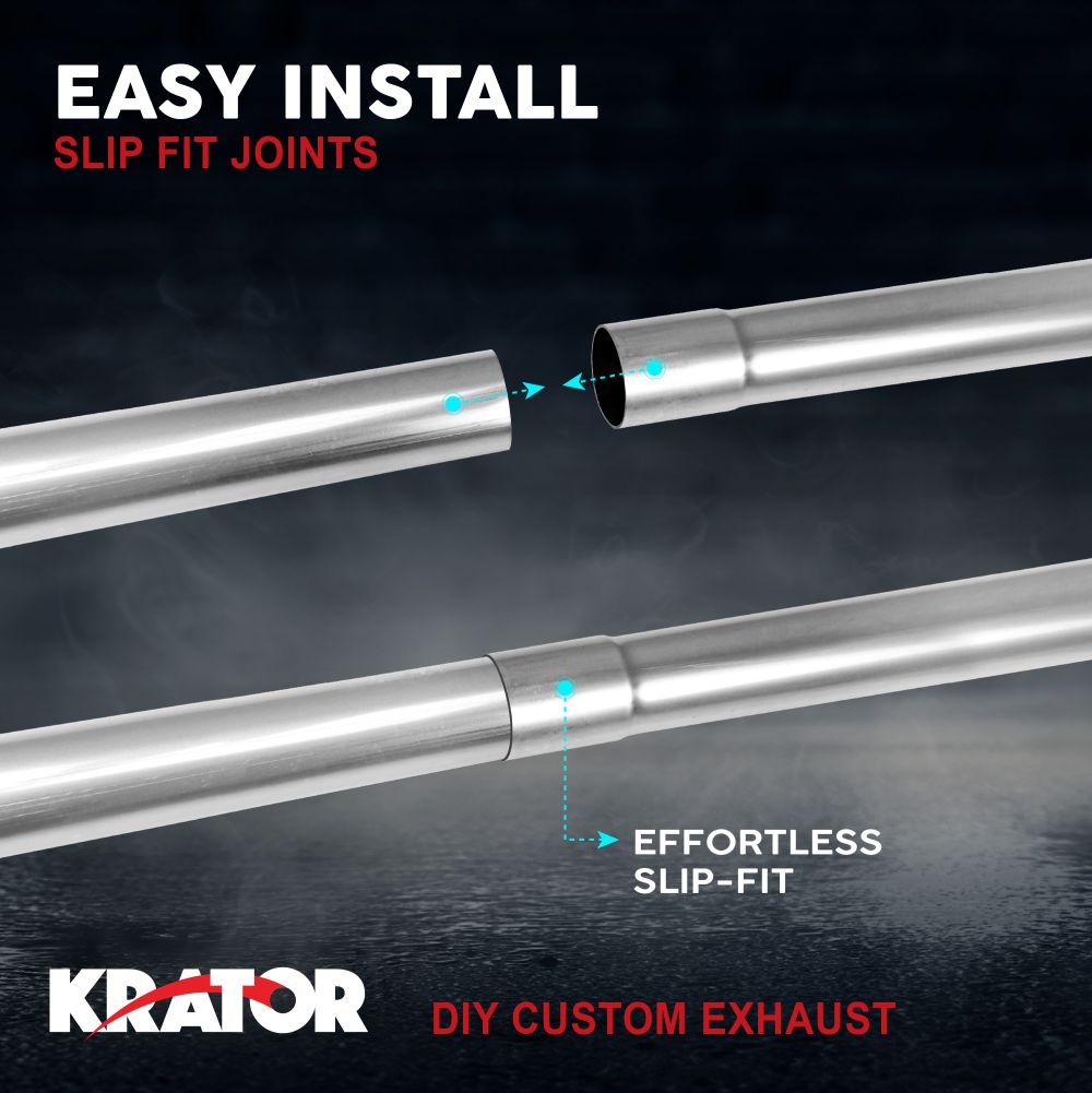 Krator 3 Inch Exhaust Pipe Kit Mild Steel Mandrel Tubing Universal Fit 8 Pcs